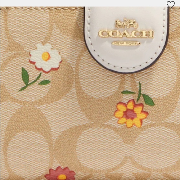 Coach | Bags | Nwt Coach Medium Corner Zip Wallet In Signature Canvas ...
